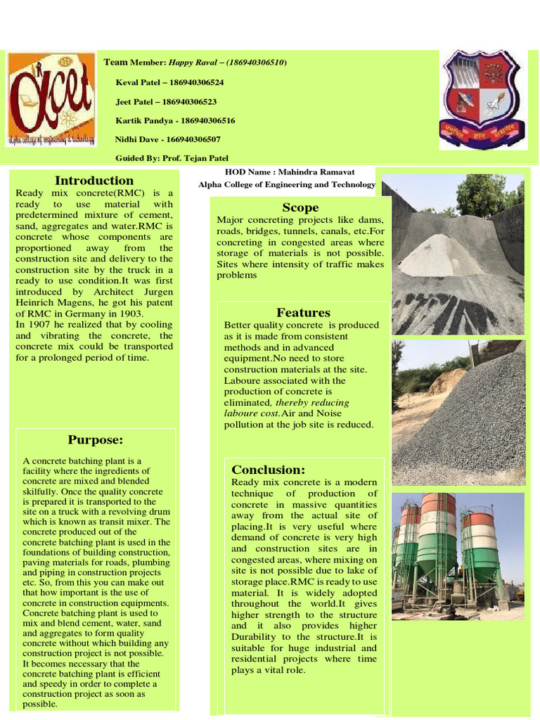 Ready Mix Plant | PDF | Concrete | Composite Material