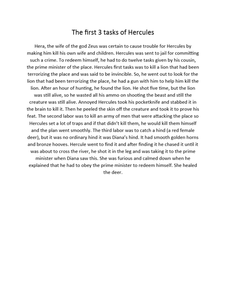 The first 3 tasks of Hercules | PDF