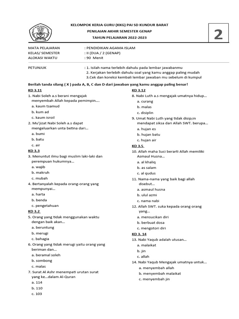 Pai Keals 2 Pas Genap | PDF