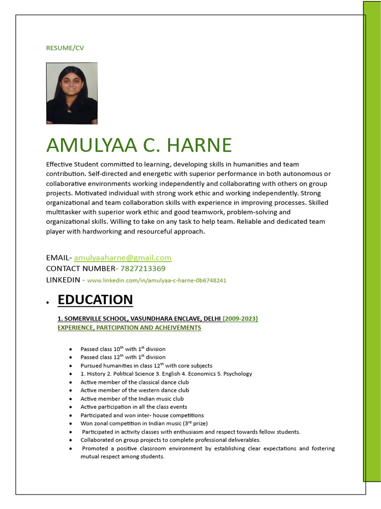 Resume (1) - 4 | PDF | Mentorship | Social Psychology