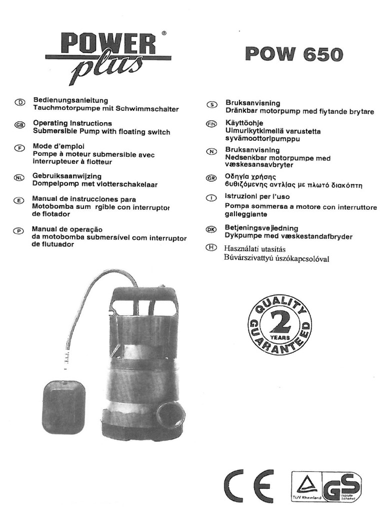 225 - H - Dompelpomp POW 650 | PDF