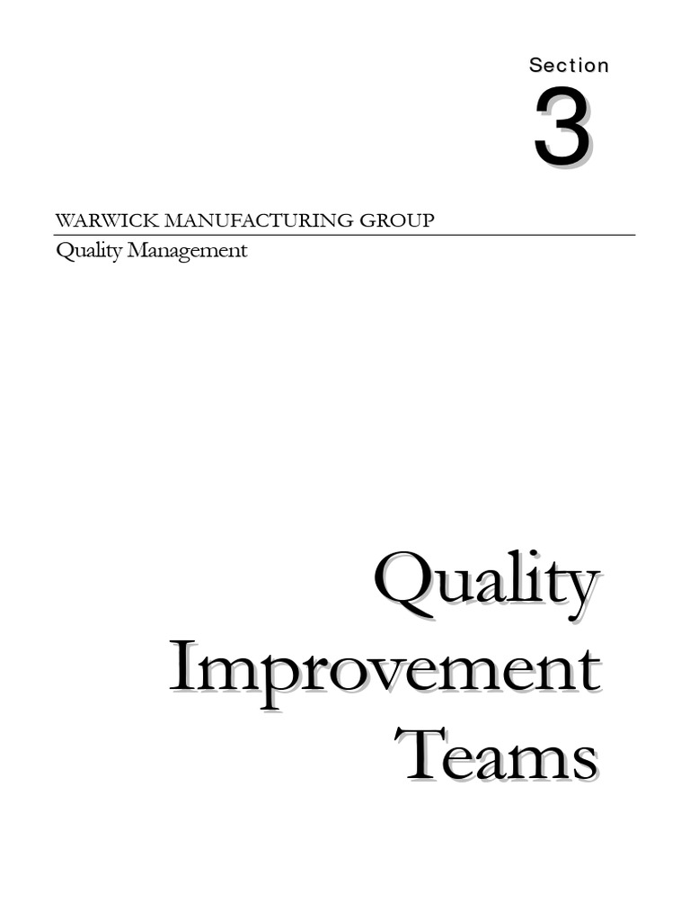 Section 3b Quality Improvement Teams Notes | PDF | Quality Management ...