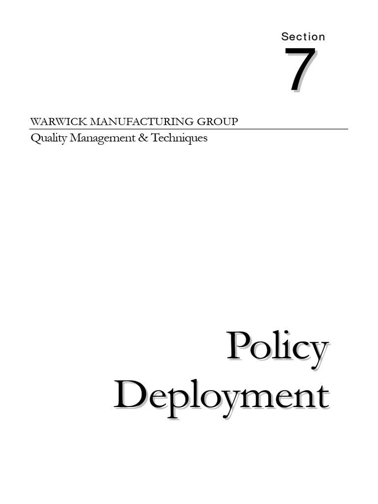 Section 7b Policy Deployment Notes | PDF | Strategic Management ...