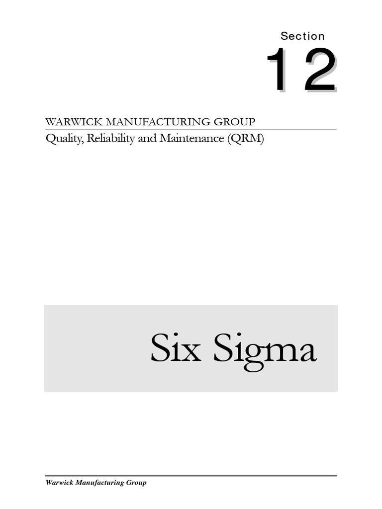 Section 12b Six Sigma Lecture Note | PDF | Six Sigma | Statistics