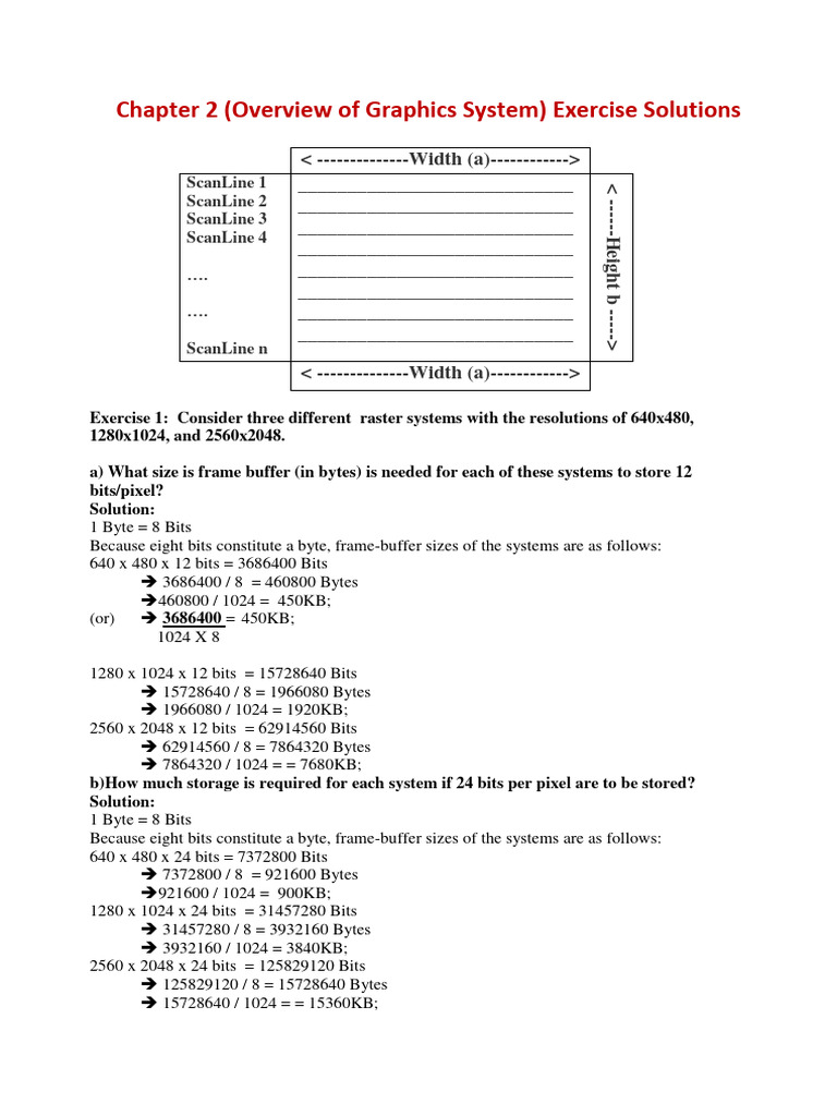 334CSM Chapter2 Exercise Solution | PDF | Display Resolution | Pixel 334CSM Chapter2 Exercise Solution | PDF | Display Resolution | Pixel