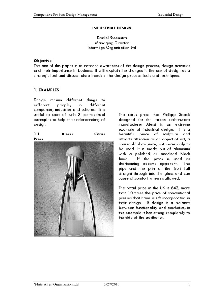 Strategic Importance of Industrial Design | PDF | New Product ...