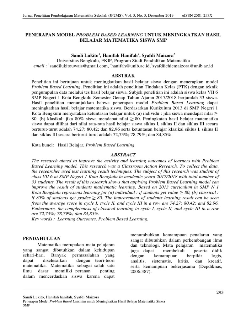 Penerapan Model Problem Based Learning Untuk Menin | PDF