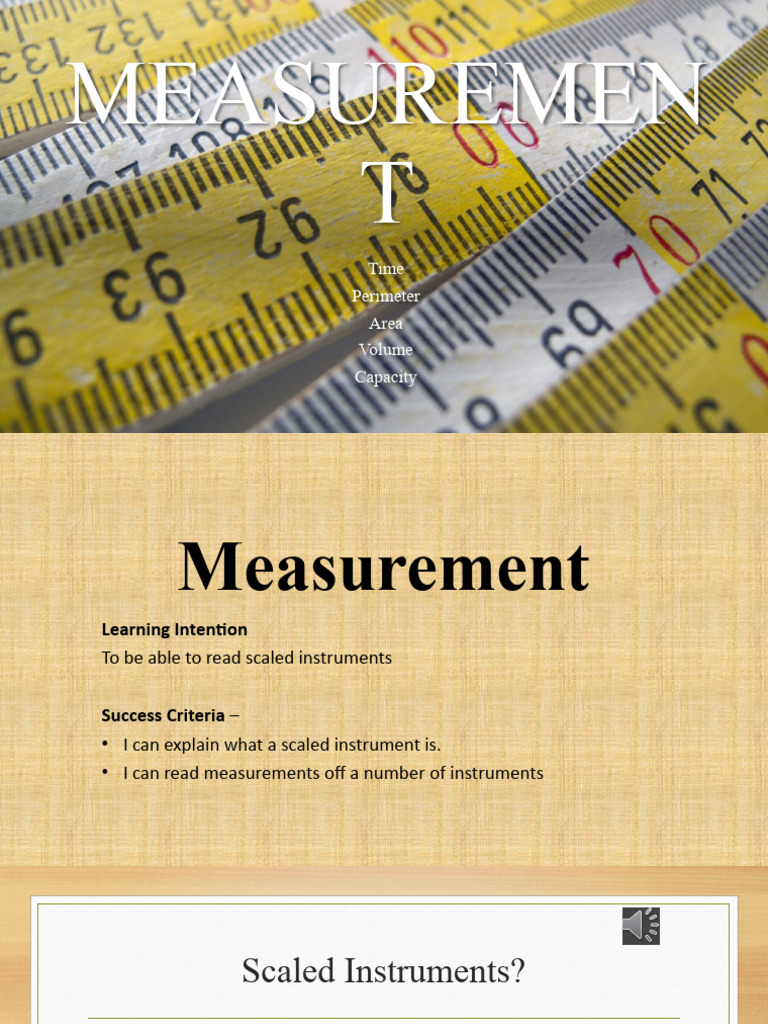 Level 4-8 Measurement Slides | PDF | Volume | Area