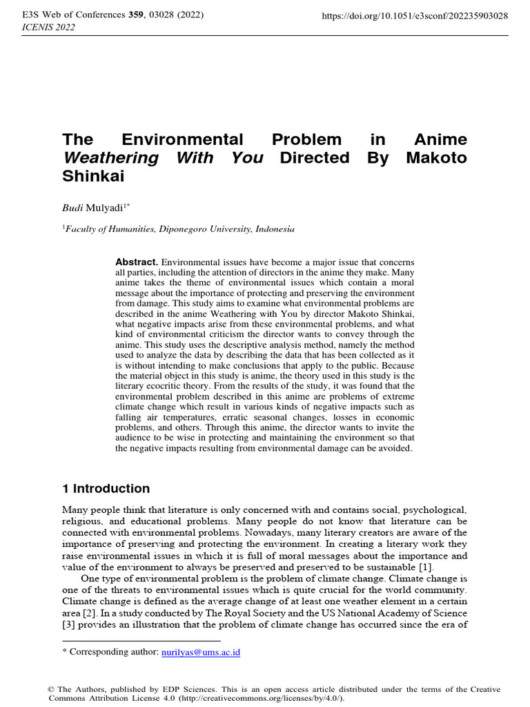 The Environmental Problem in Anime Weathering With | PDF | Greenhouse ...