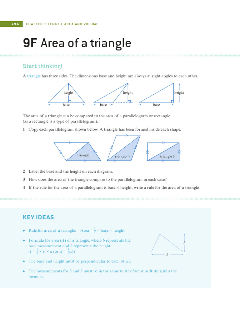 Area of Triangles | PDF | Area | Triangle