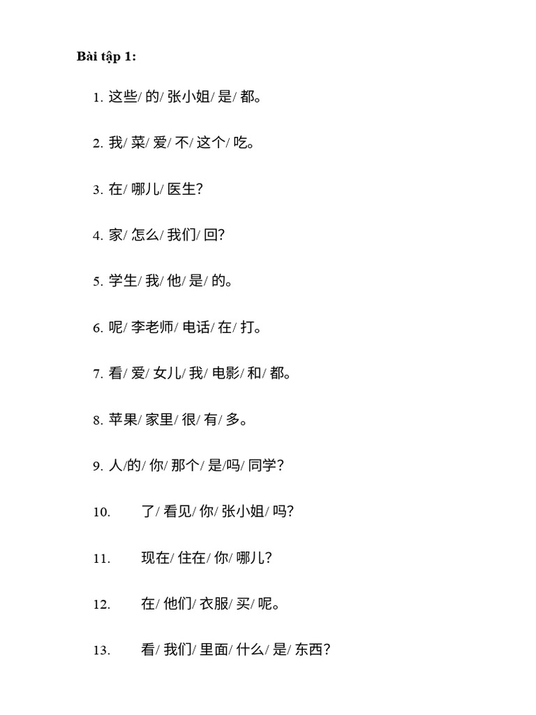 Bài sắp xếp câu | PDF