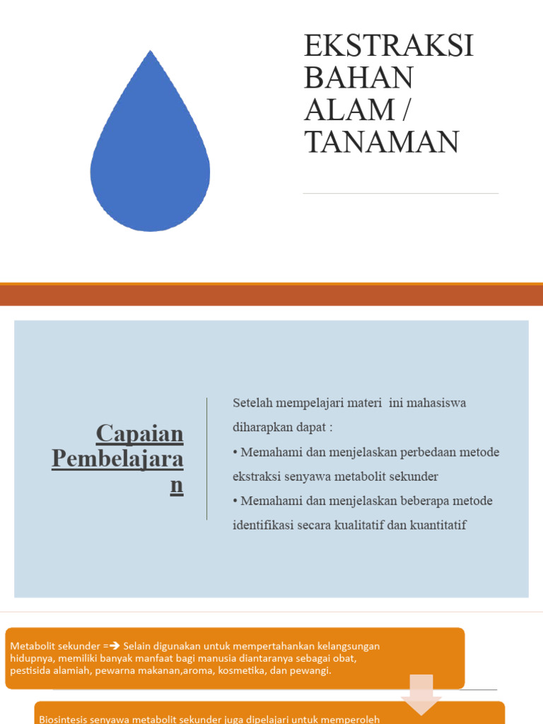 EKSTRAKSI BAHAN ALAM Lengkap (Autosaved) | PDF