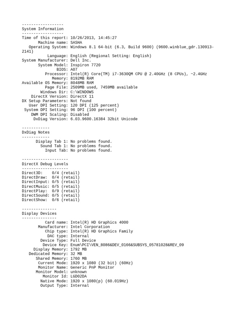 Dxdiag | PDF | Codec | Device Driver