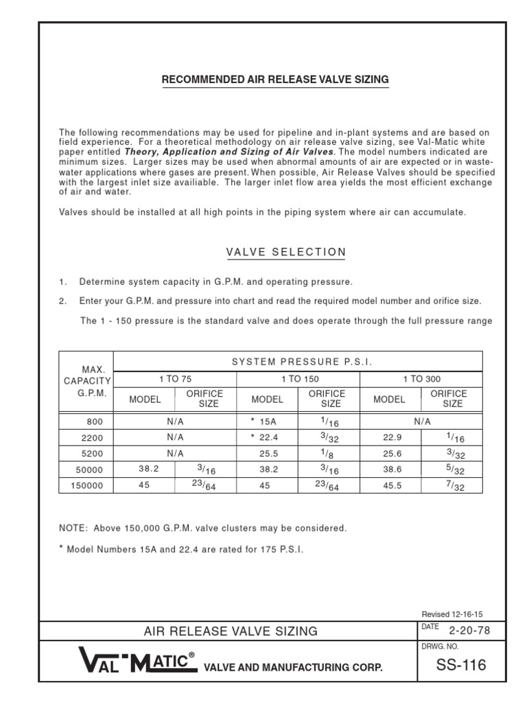 ARV Selection Guide | PDF | Valve | Gas Technologies