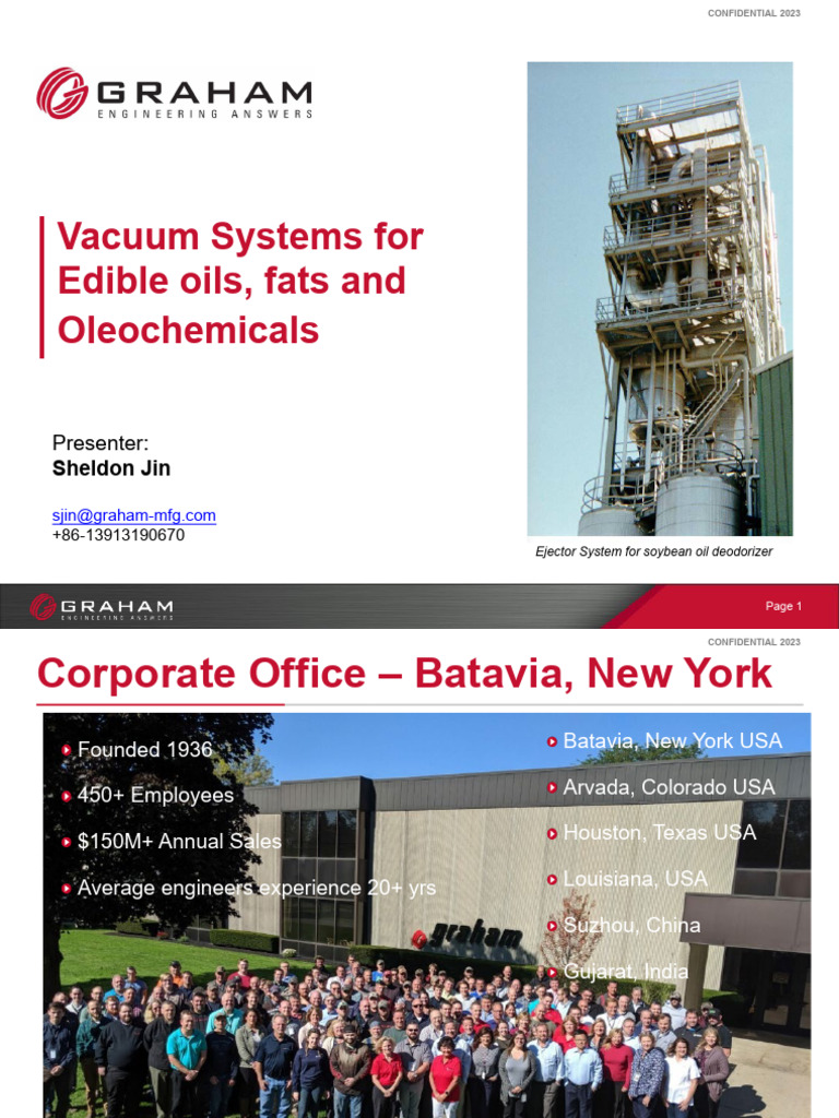 Graham Vacuum Systems For Edible Oil, Fats and Oleochemicals-2023 ...