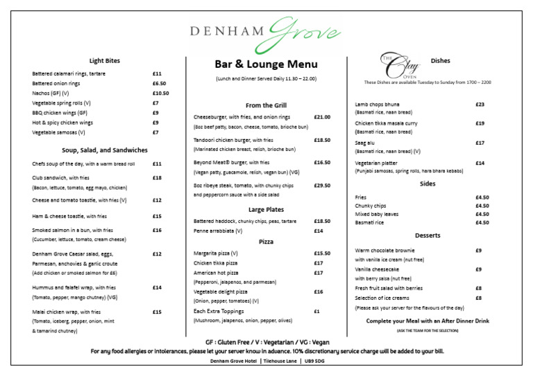 Denham New Bar Lounge Menu Aug 23 | PDF | Hamburgers | Food And Drink ...