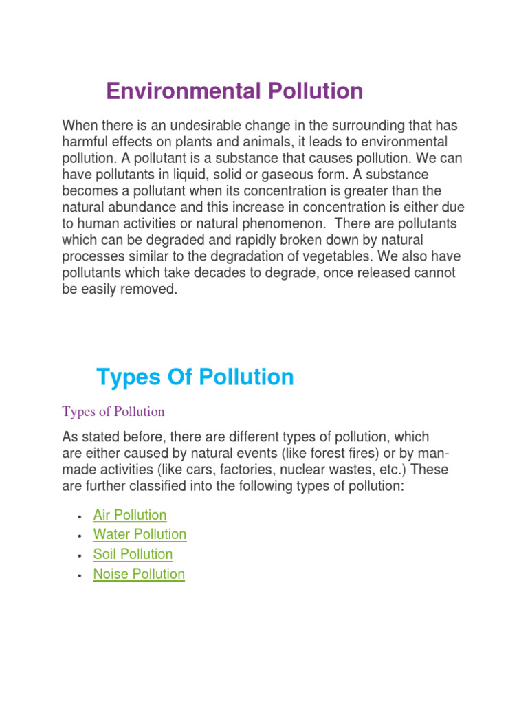 Environmental Pollution | PDF | Pollution | Air Pollution