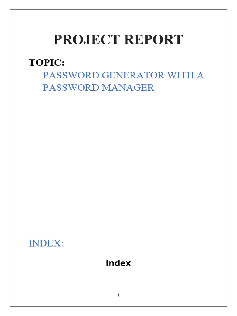 Project Report | Download Free PDF | Password | Key (Cryptography)