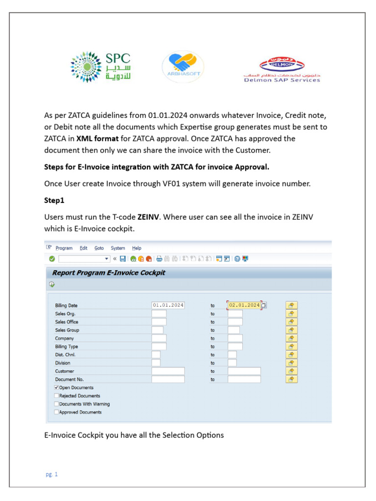 SPC E-Invoice Integration With ZATCA. | PDF | Invoice | Computing