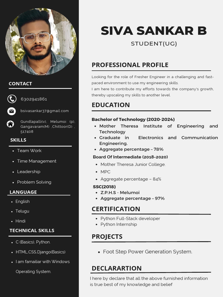 Shiva (Resume) | PDF