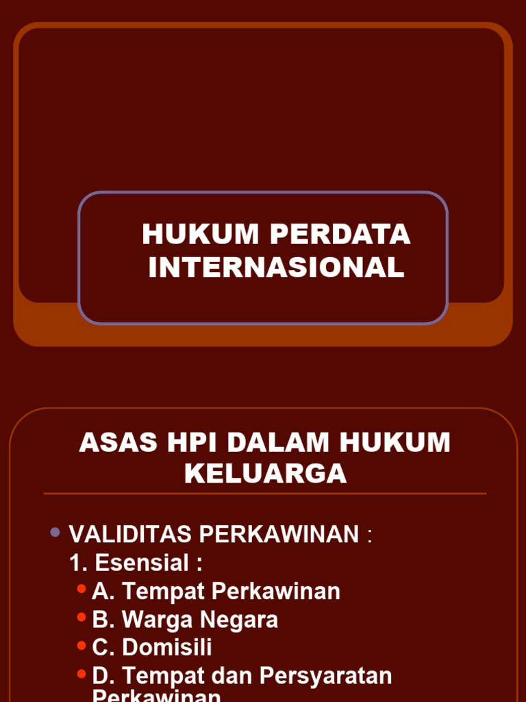 Asas-Asas HPI Dalam Hukum Keluarga | PDF
