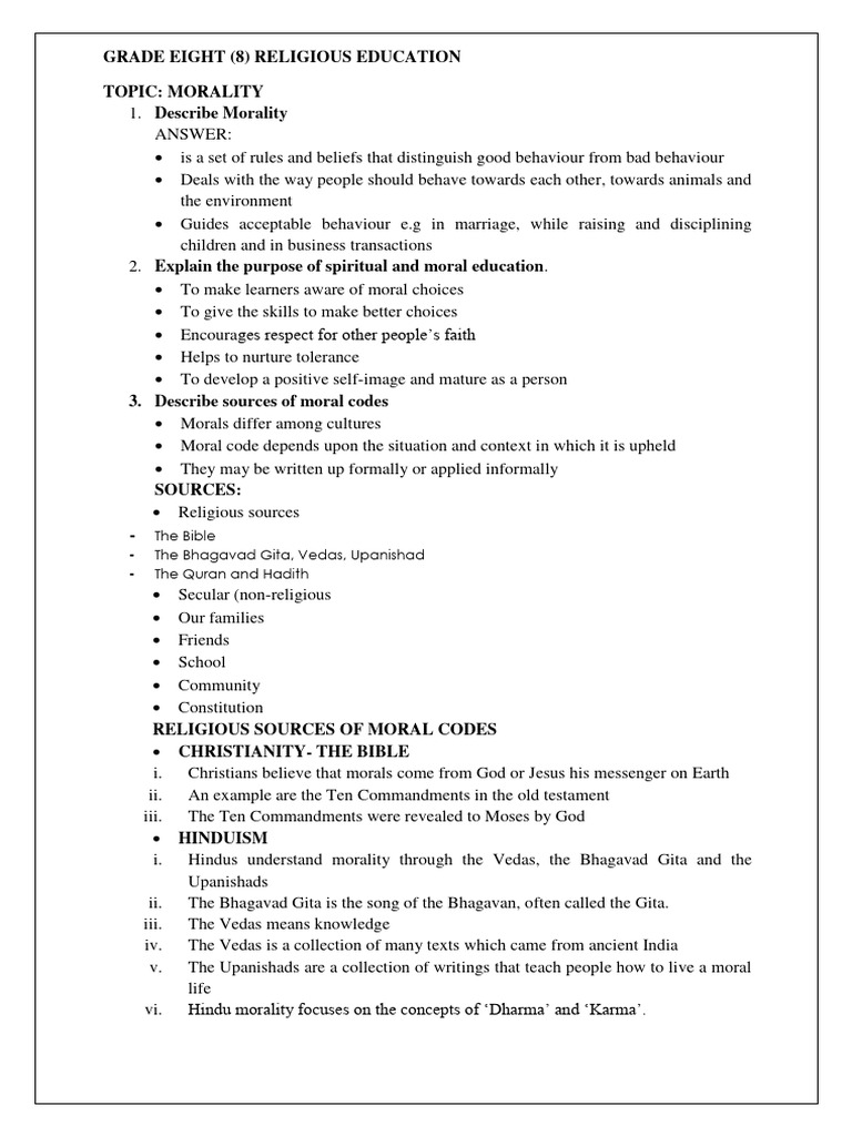 Grade 8 and 9 Simplified R.E Notes | PDF | Bible | Forgiveness Grade 8 and 9 Simplified R.E Notes | PDF | Bible | Forgiveness