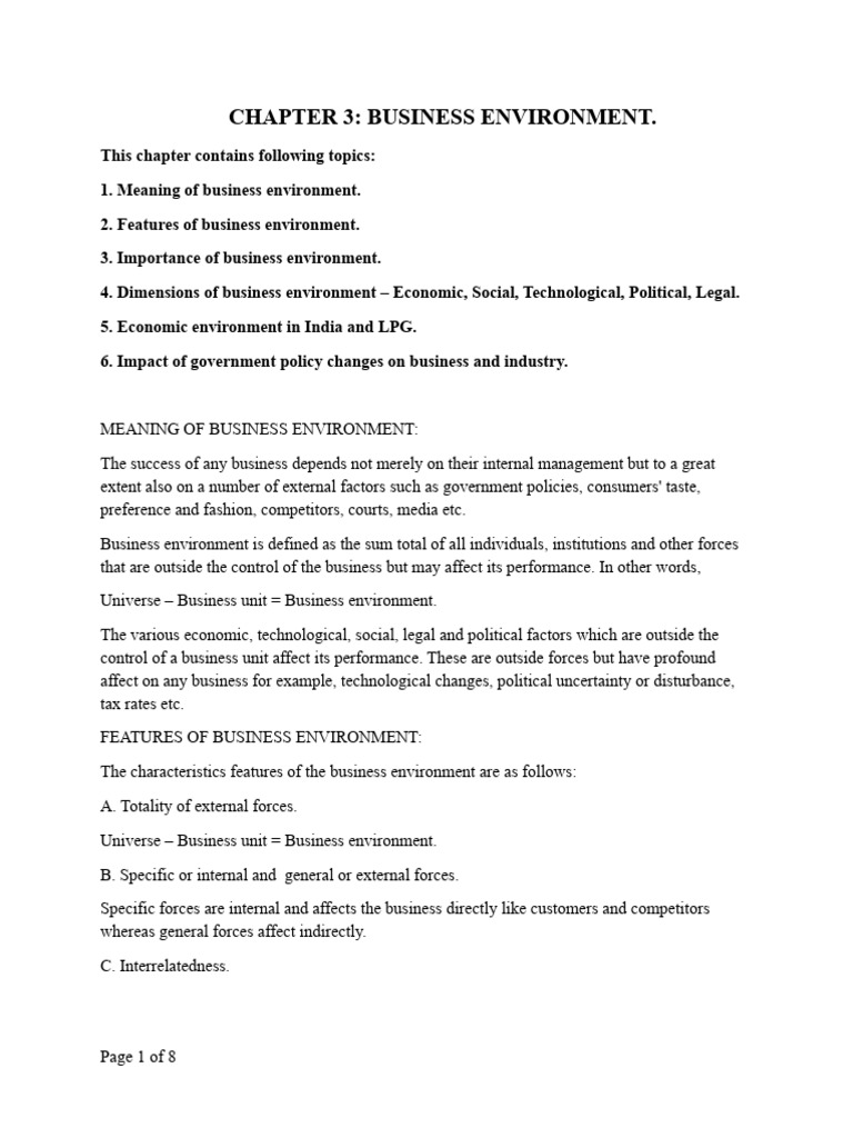 Ch.3. Business Environment. | PDF | Economy Of India | Economies