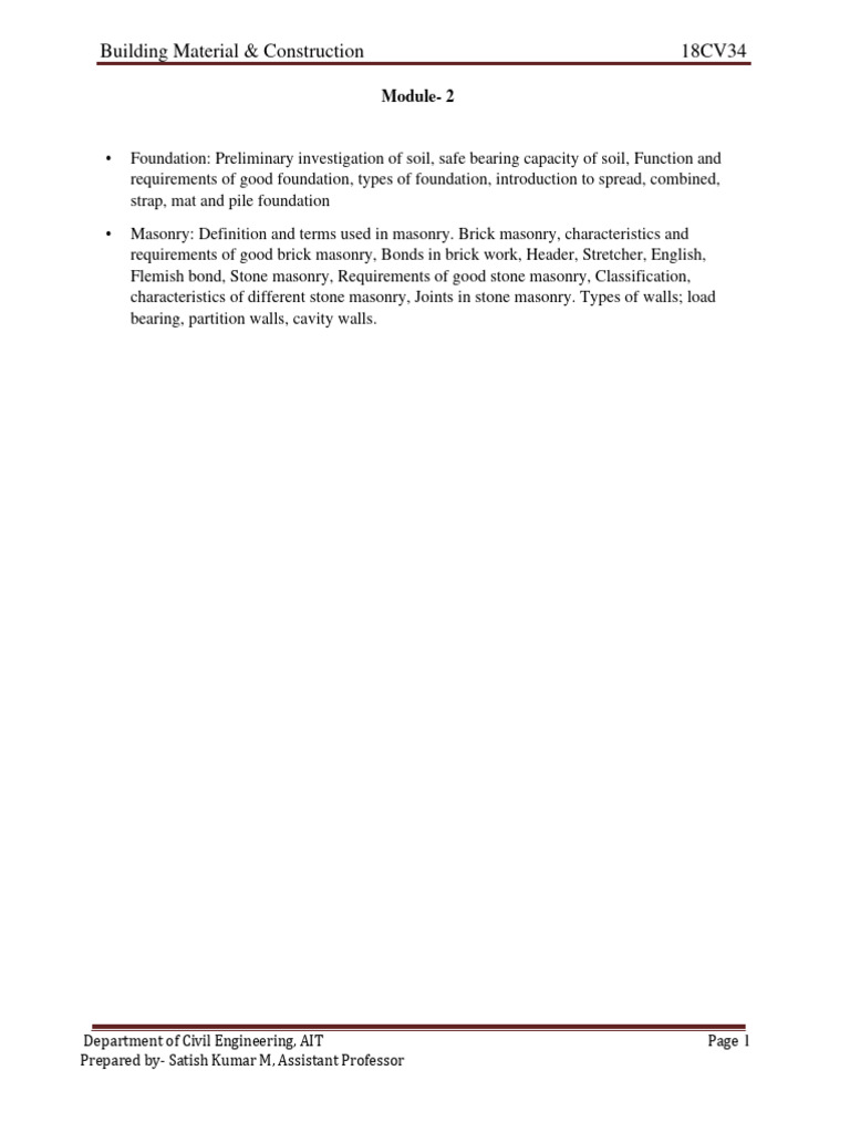 BMCT Module-2 (Part-1) | PDF | Waves | Masonry