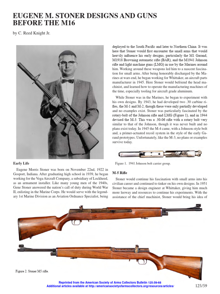ASAC Eugene Stoner Design and Guns Before M16 | PDF | Firearm Components | Weapon Design
