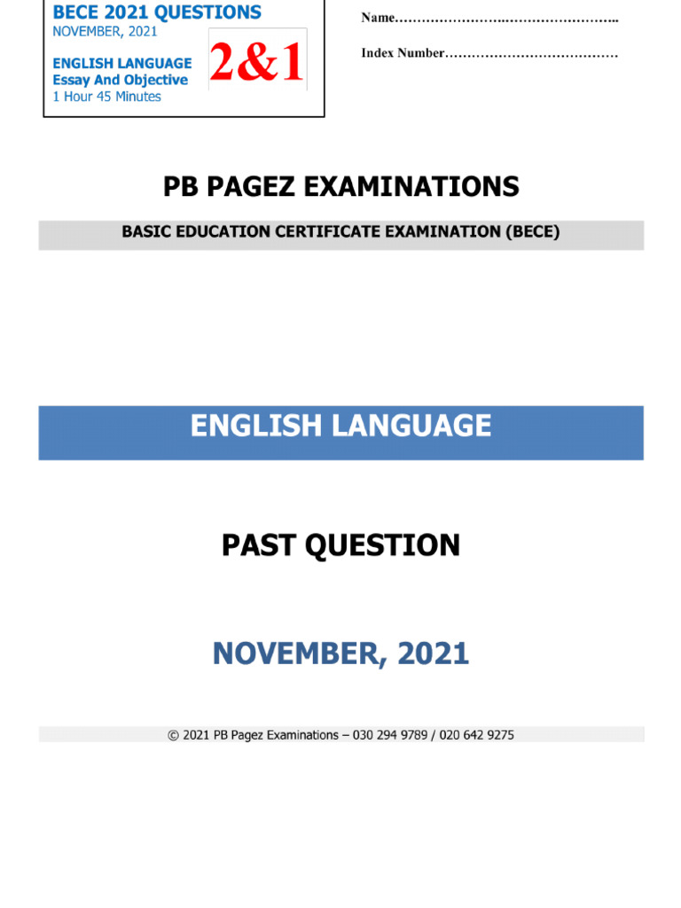 2021 Bece English Language | PDF