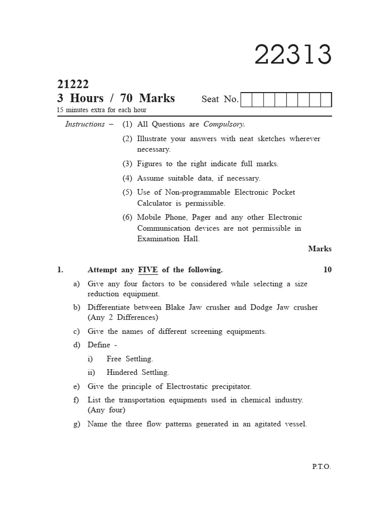 2022 Summer Question Paper (Msbte Study Resources) | PDF | Filtration