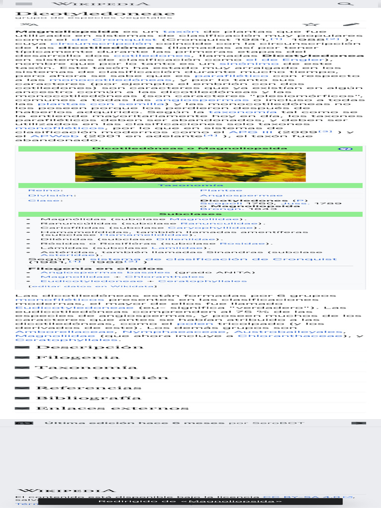 Dicotyledoneae - Wikipedia, La Enciclopedia Libre | PDF | Botánica ...