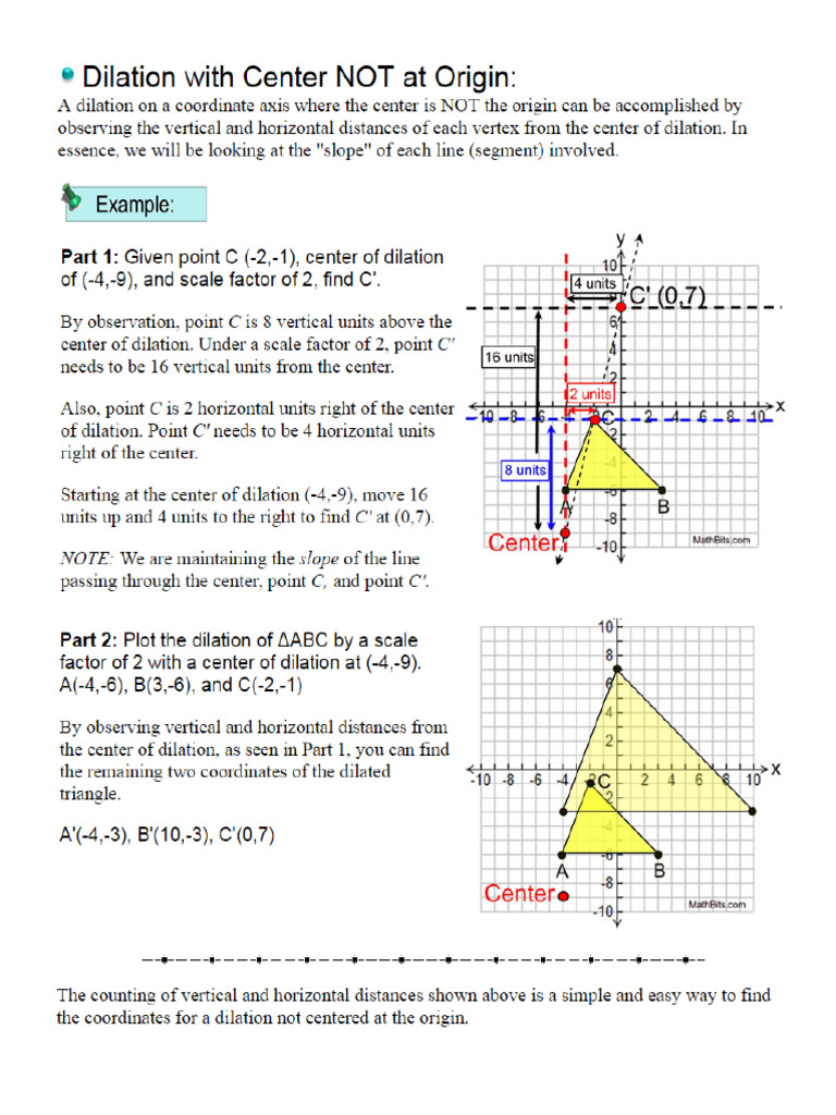 Dilation Not Origin | PDF