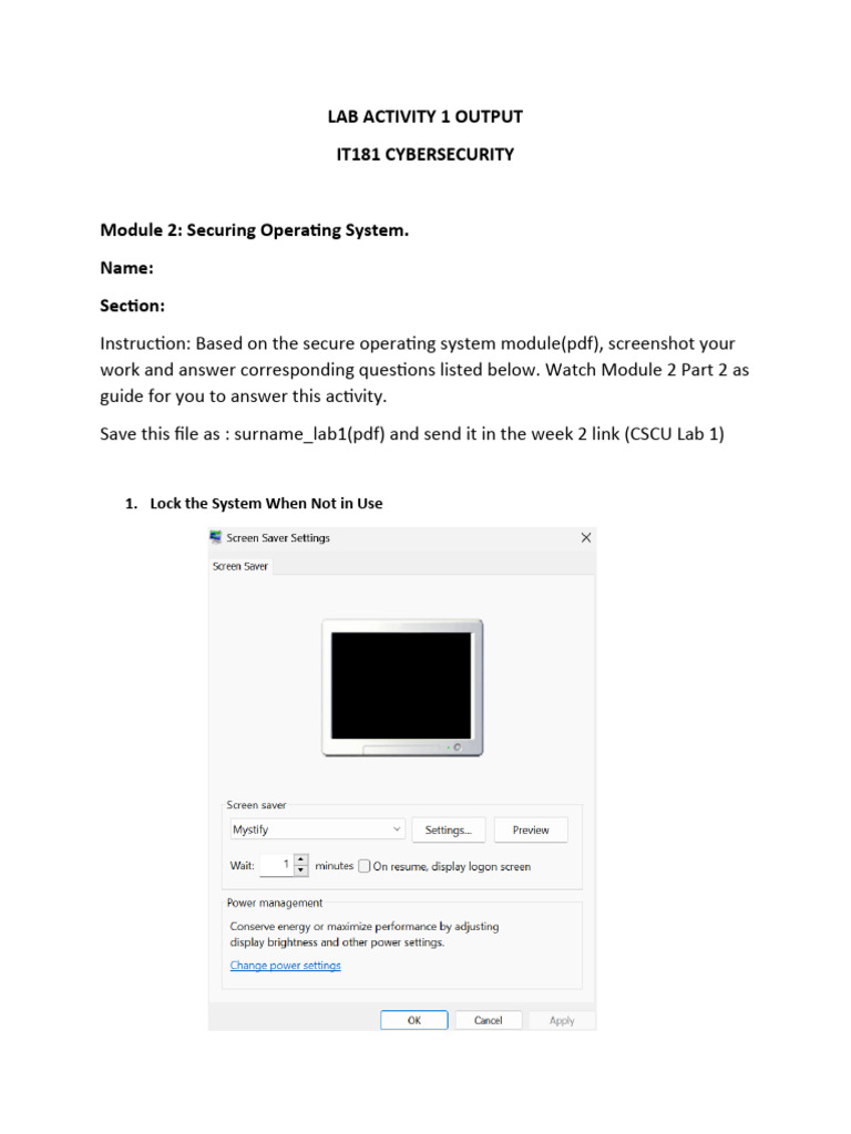 LAB ACTIVITY 1 IT181 | PDF LAB ACTIVITY 1 IT181 | PDF