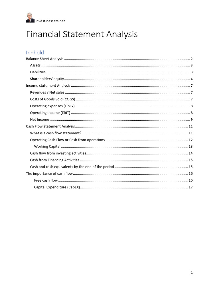 Financial Statement Analysis Guide by InvestInAssets | PDF | Equity ...