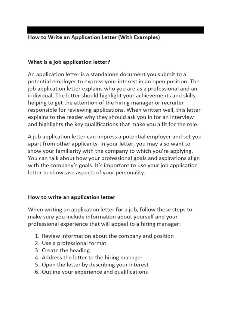 How to Write a Job Application Letter | PDF | Human Resources | Business