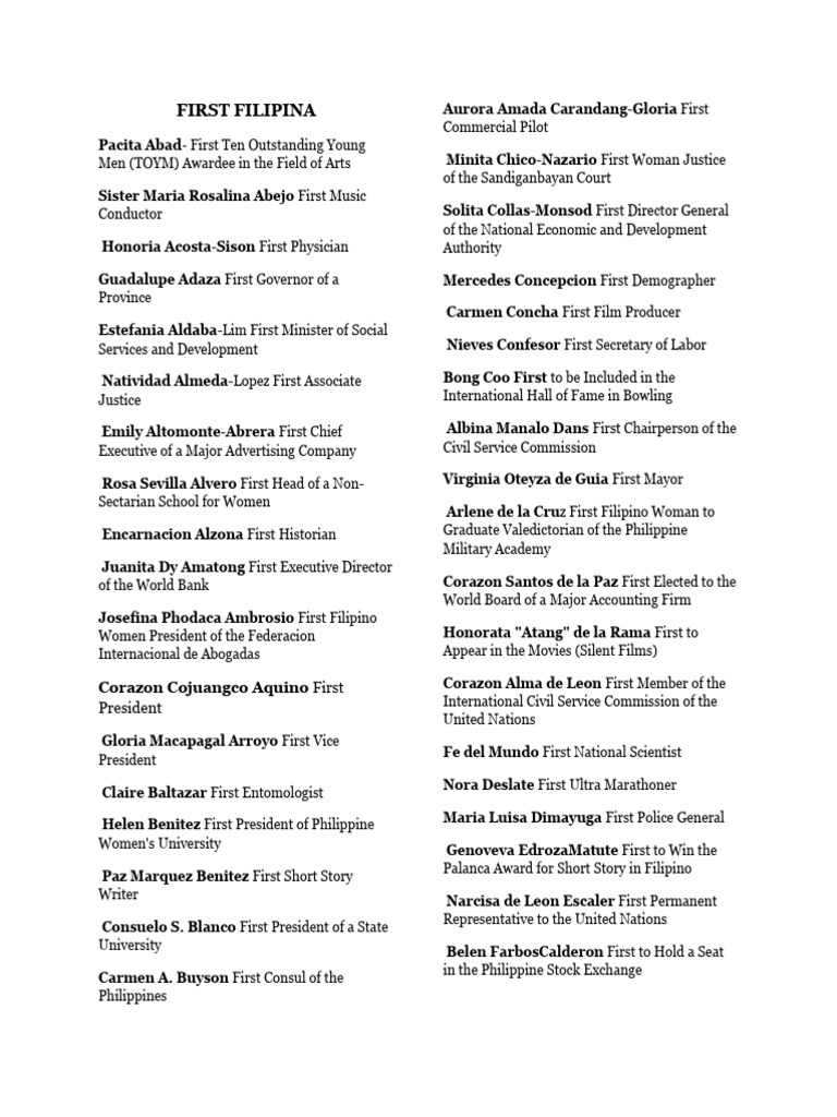 FIRST FILIPINA | PDF | Corazon Aquino | Philippines