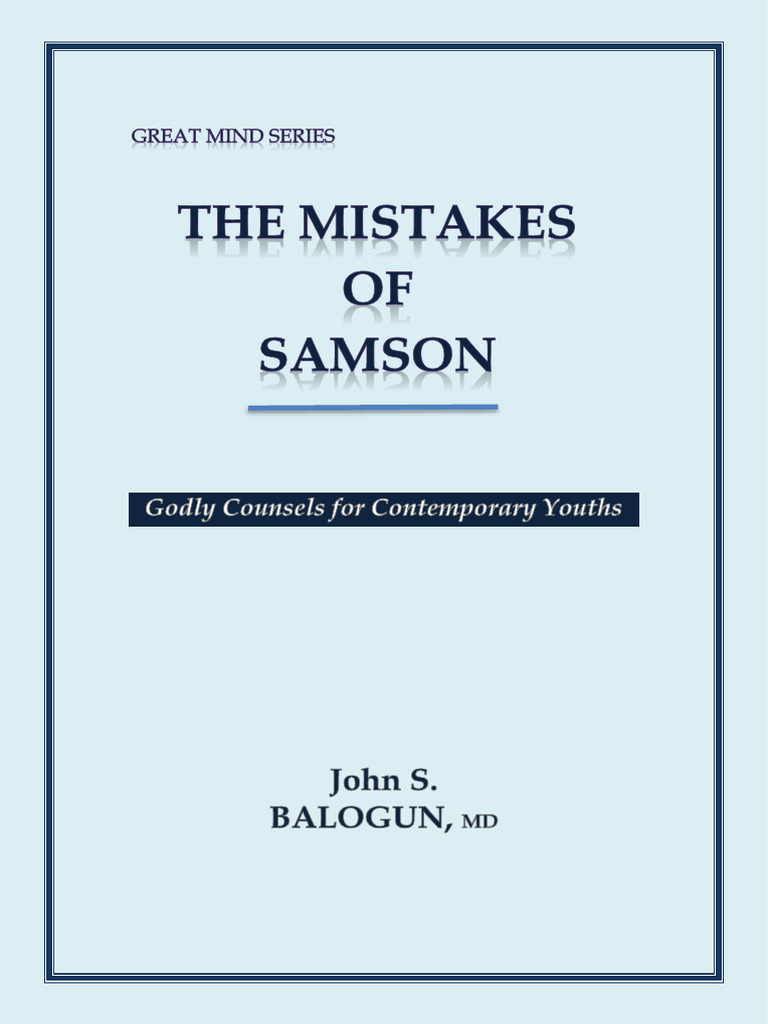 The Mistakes of Samson by DR Js Balogun | PDF | Delilah | Samson