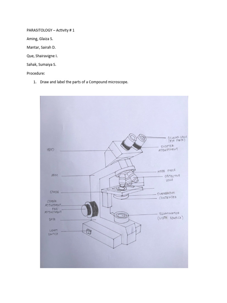 Parasitology-Activity-1 | Download Free PDF | Microscope | Laboratory ...