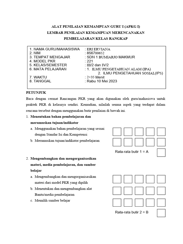 APKG PKR Eri Erviana | PDF | Seni | Komputer