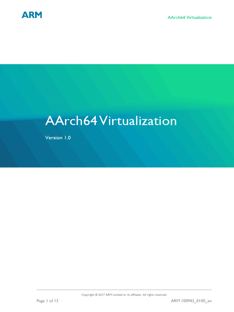 Aarch64 Virtualization 100942 0100 en | PDF | Virtual Machine ...