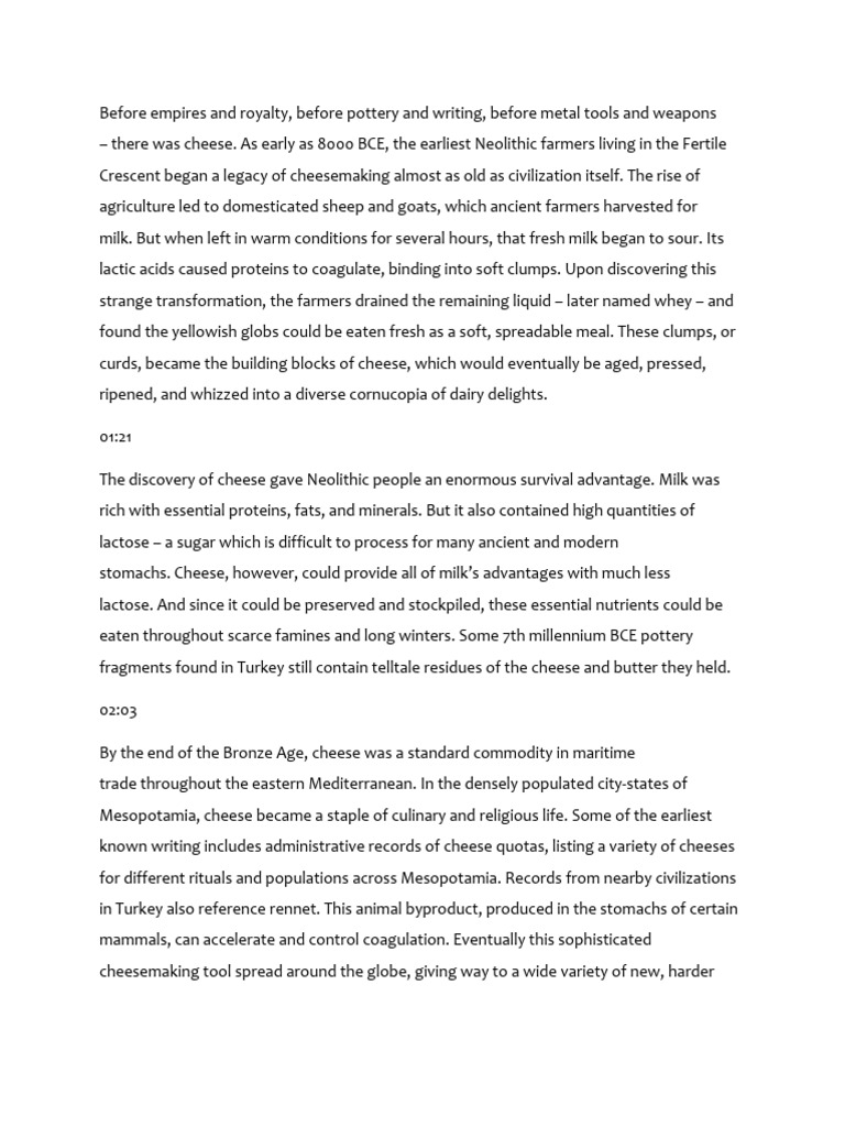 The Ancient Origins of Cheesemaking | PDF | Cheese | Cheesemaking
