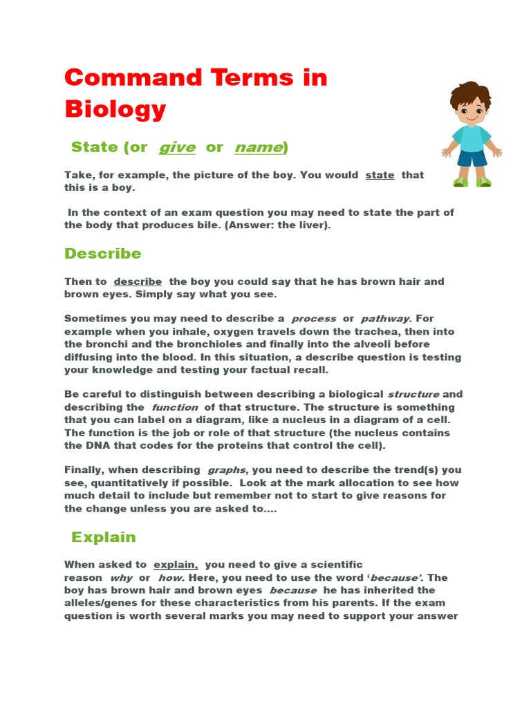 Command Terms | PDF | Gill | Cellular Respiration