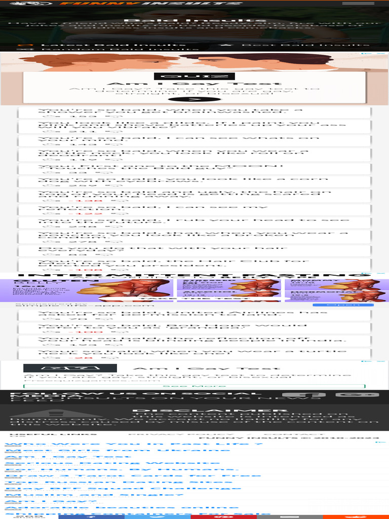 Bald Insults - Insults for Bald People - Bald Jokes | PDF