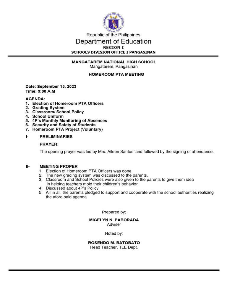 Minutes-classroom | PDF | Behavior Modification