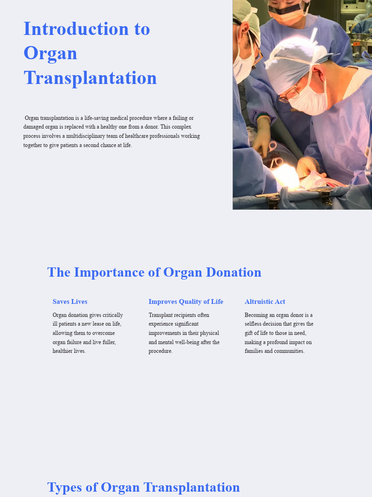 Share Introduction To Organ Transplantation | PDF | Organ Transplantation | Organ Donation