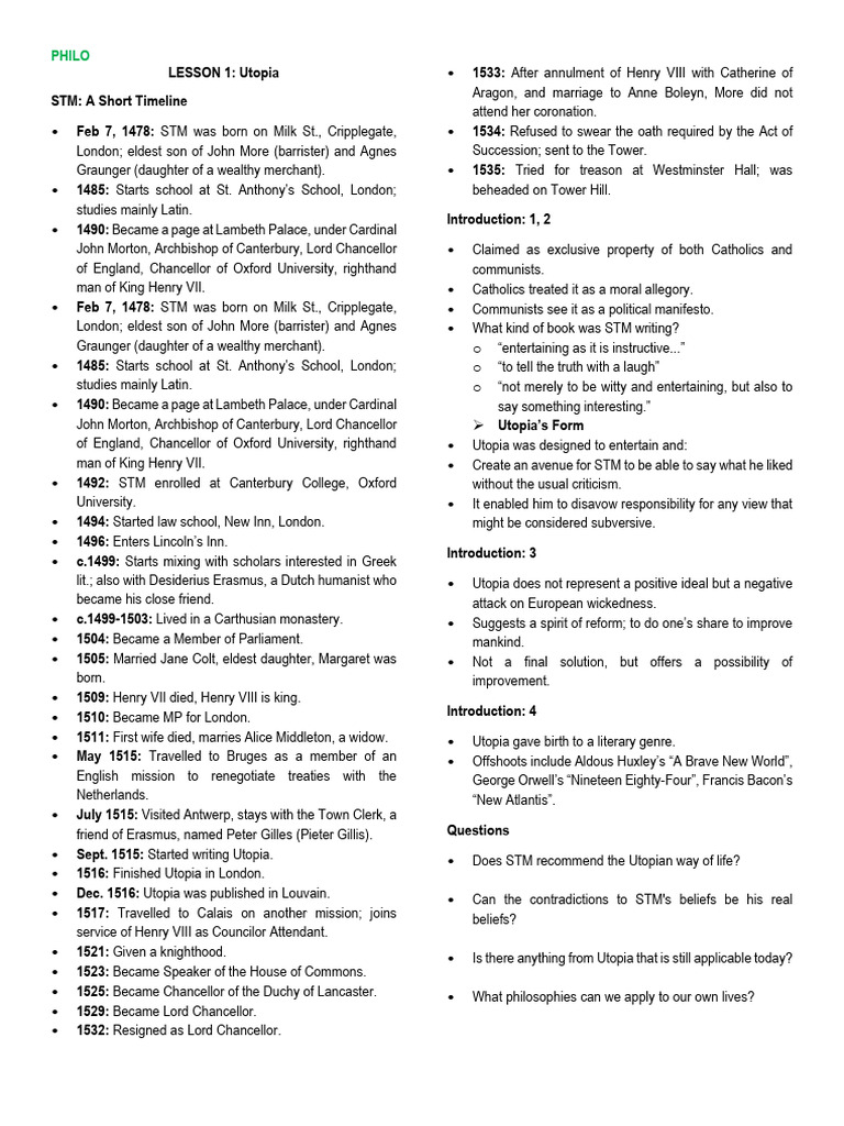 Philo Trans Prelims | PDF | Utopia | Utopian And Dystopian Fiction