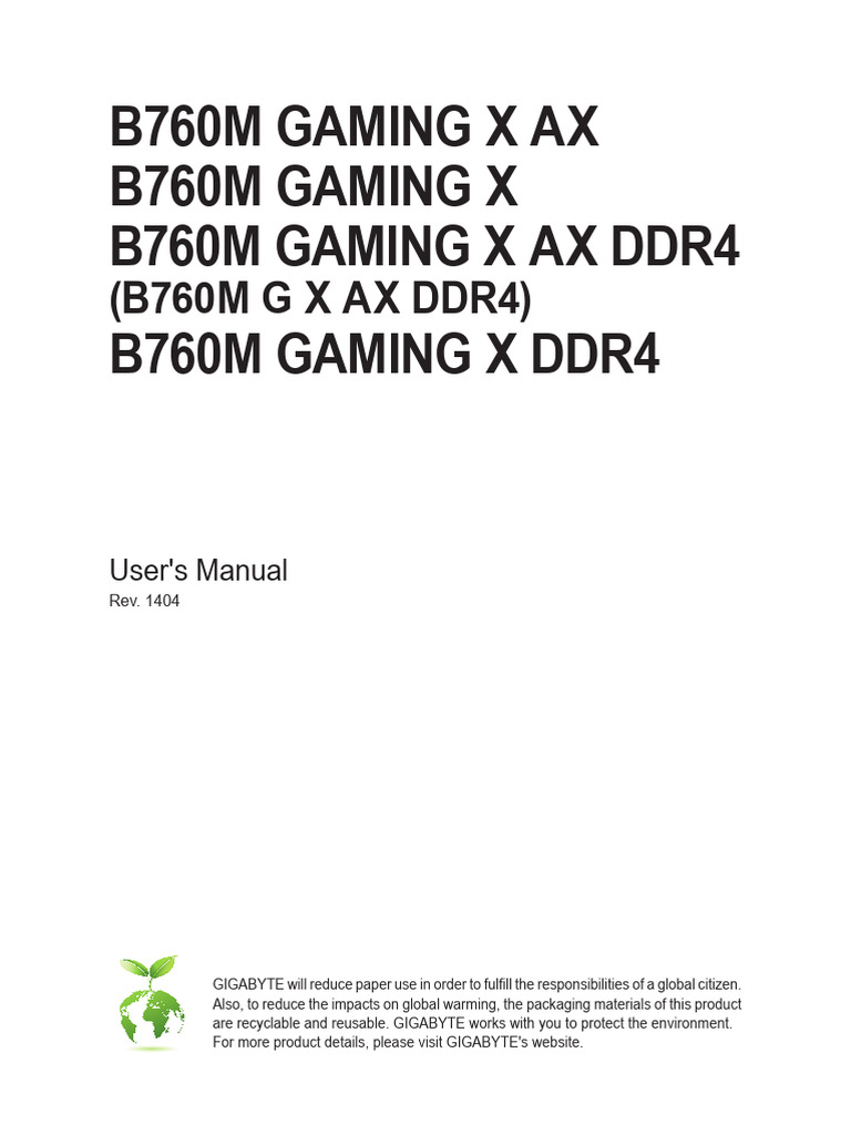 MB Manual B760m-Gx-Series 1404 e | PDF | Usb | Wi Fi