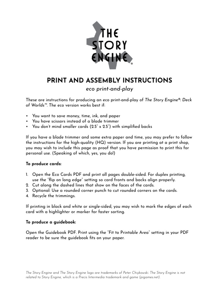 Eco - TSE - Print and Assembly Instructions | PDF | Games & Activities ...