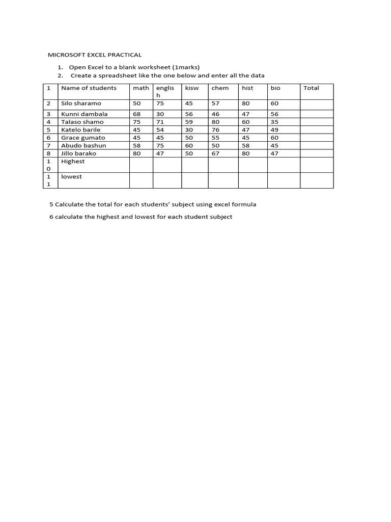 MS .Excel prc 4 | PDF